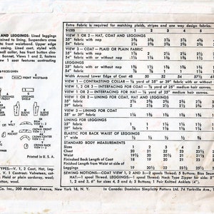 1950s Simplicity 4454 Vintage Sewing Pattern Girls Coat - Etsy