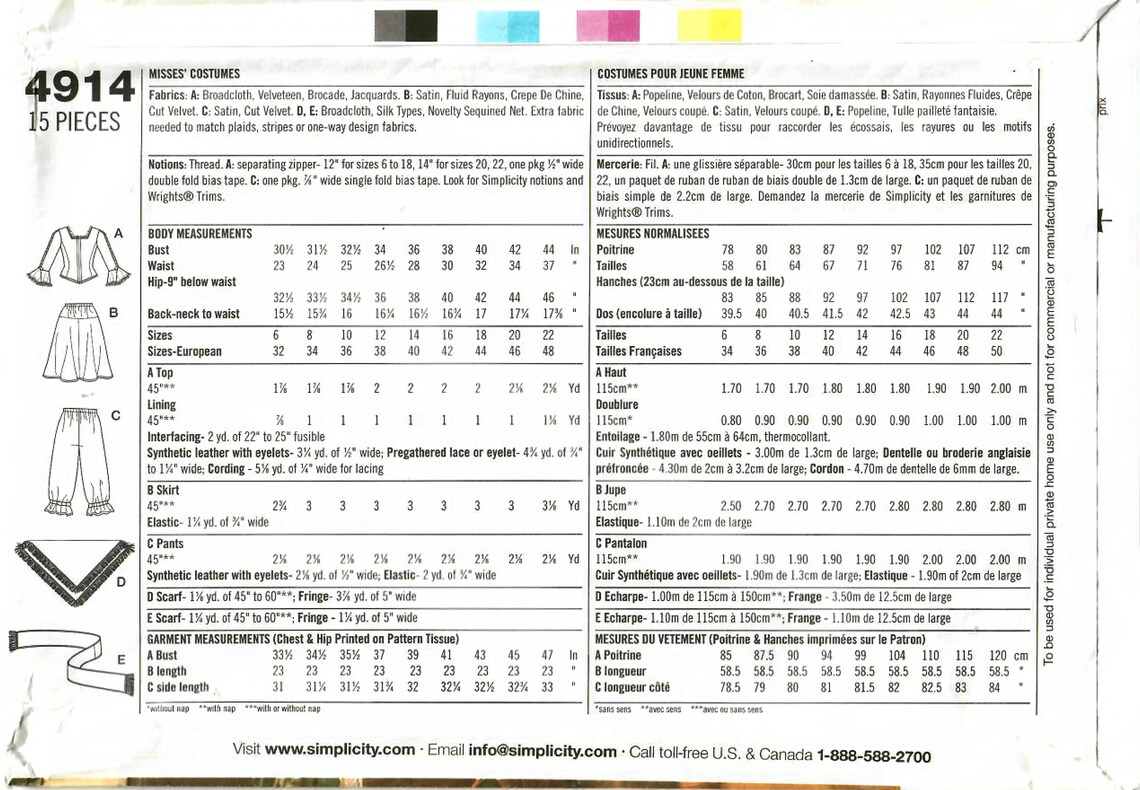 2000s Simplicity 4914 UNCUT Sewing Pattern Misses Pirate - Etsy