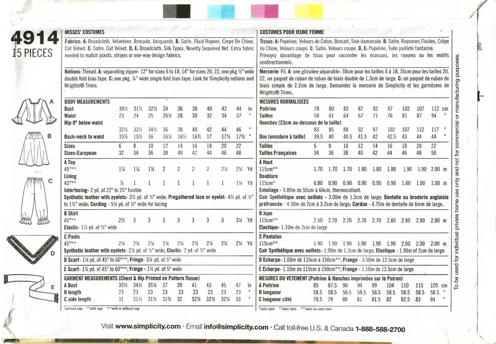 2000s Simplicity 4914 UNCUT Sewing Pattern Misses Pirate - Etsy