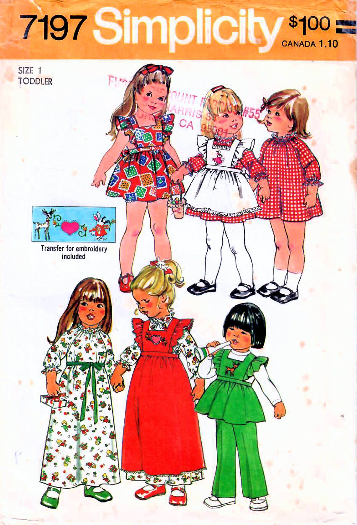 1970s Simplicity 7197 UNCUT Vintage Sewing Pattern Dress, Pinafore ...