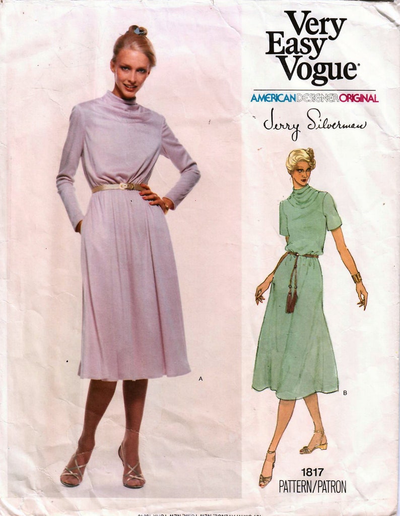1970s Vogue 1817 Vintage Sewing Pattern Designer Jerry Silverman Misses ...