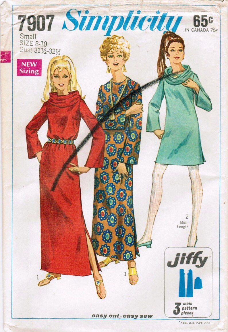 1960s Simplicity 7907 UNCUT Vintage Sewing Pattern Misses | Etsy