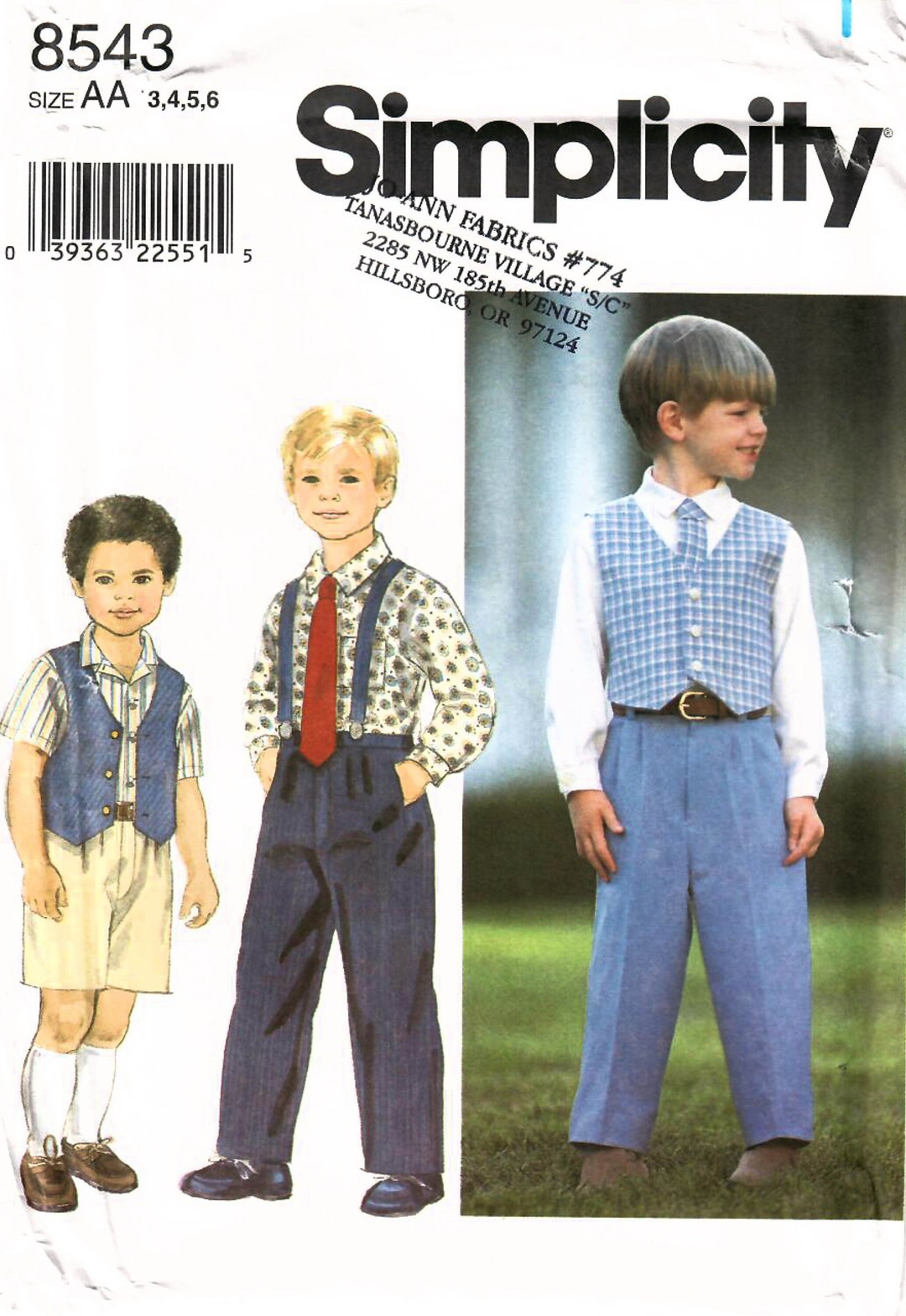 1990s Simplicity 8543 UNCUT Vintage Sewing Pattern Shirt, Fitted Vest ...