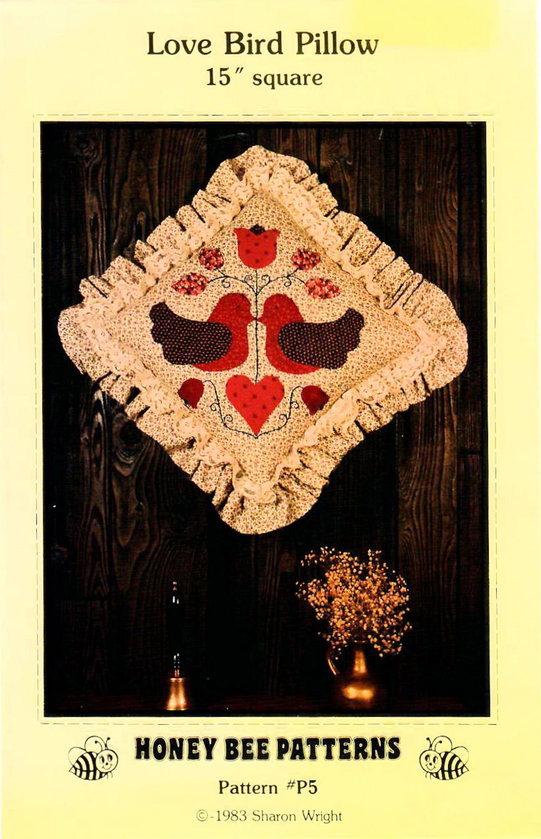 1980s Honey Bee Patterns P5 Vintage Sewing Pattern Love Bird Quilted ...