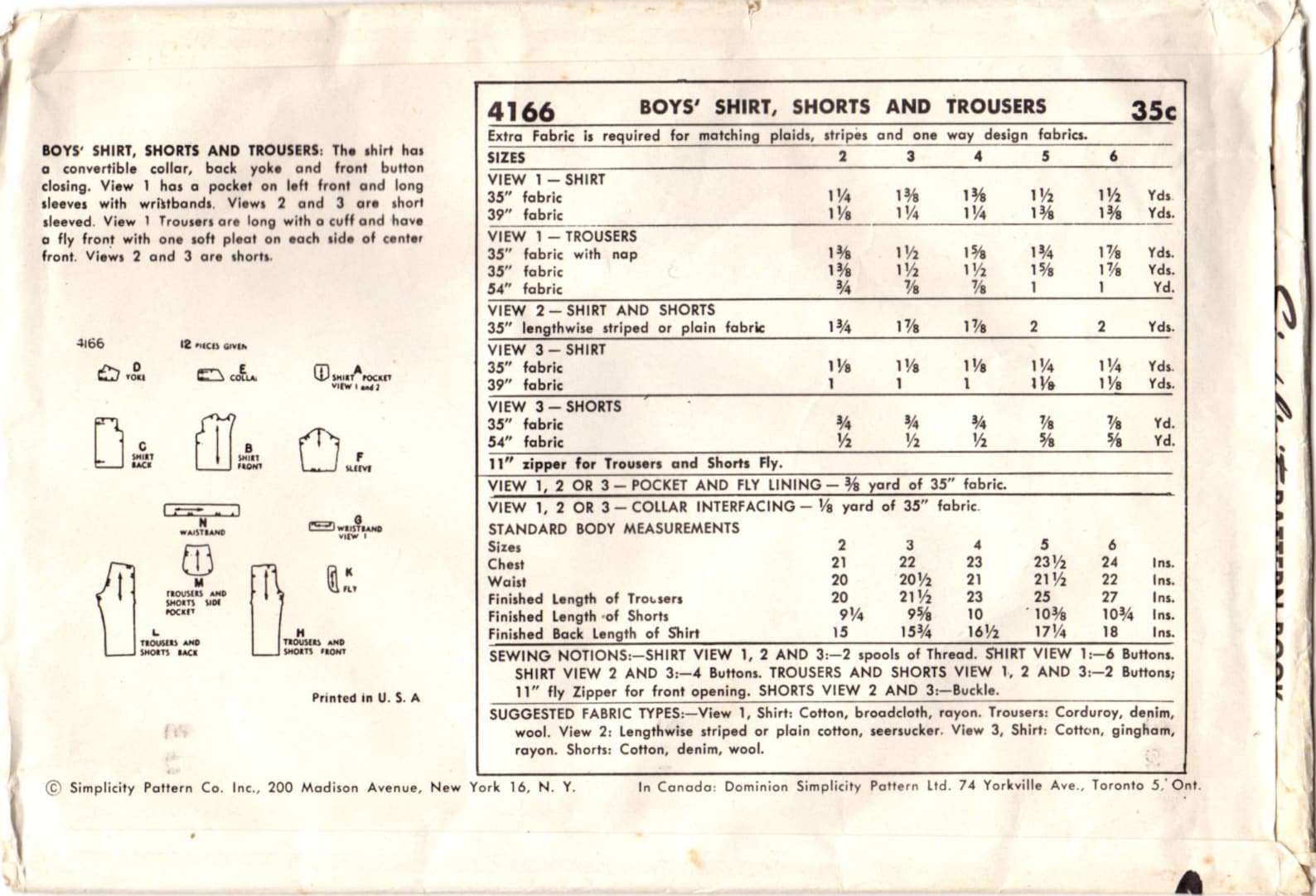 1950s Simplicity 4166 Vintage Sewing Pattern Boys Shirt - Etsy