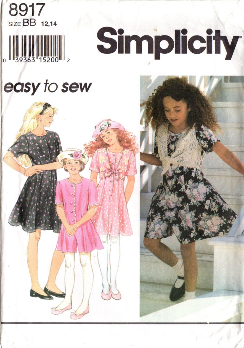1990s Simplicity 8917 UNCUT Vintage Sewing Pattern Girl's | Etsy