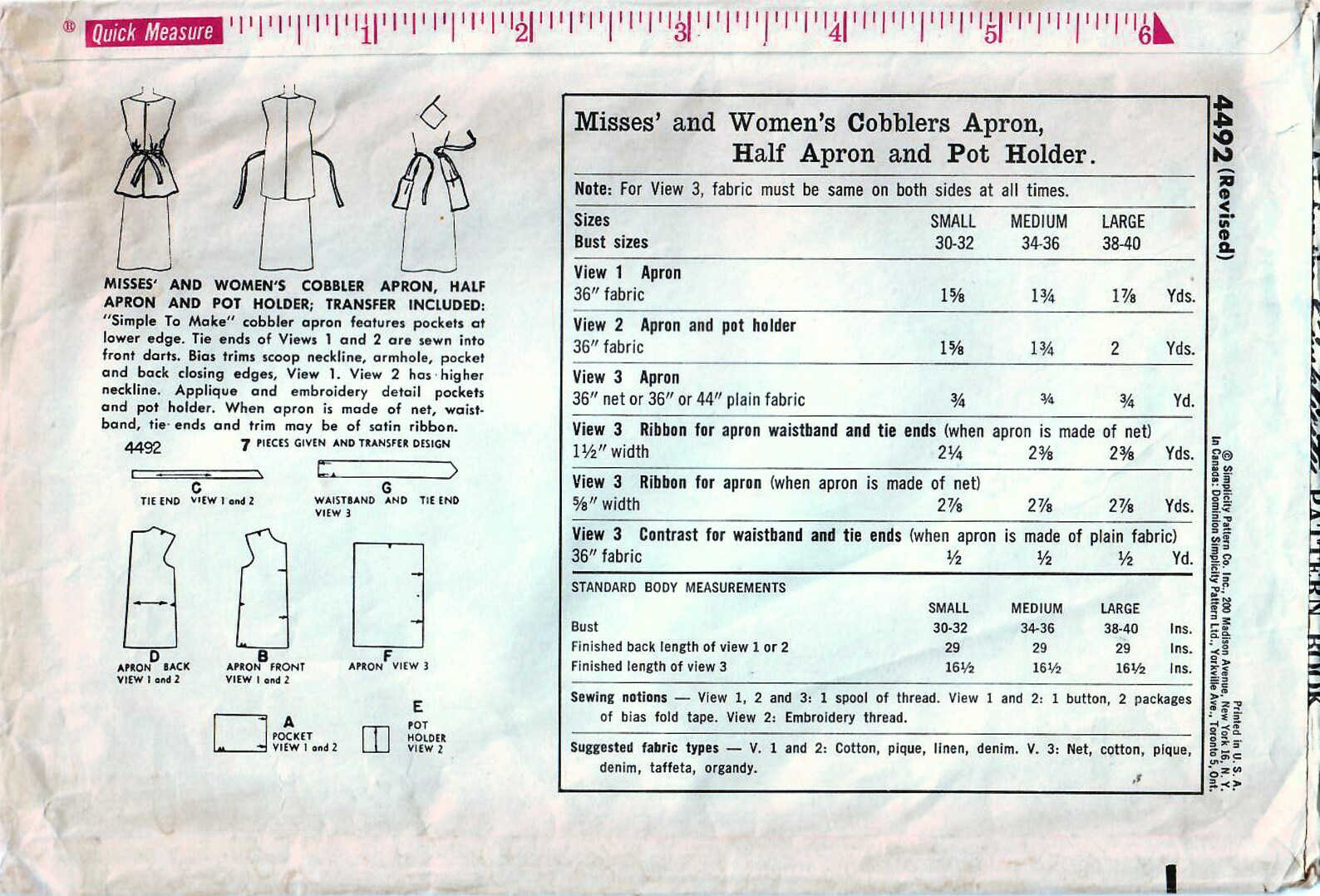 1950s Simplicity 4492 Vintage Sewing Pattern Misses Full and | Etsy