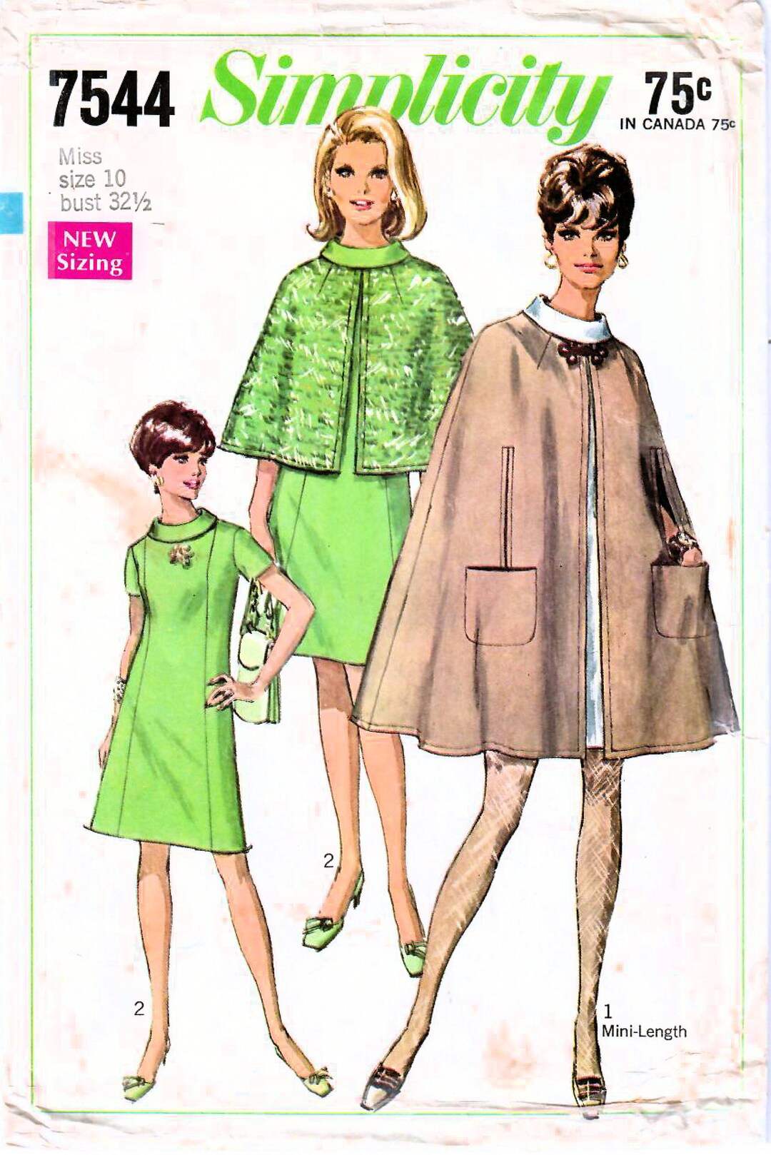 1960s Simplicity 7544 UNCUT Vintage Sewing Pattern Misses - Etsy