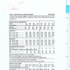 1970s Butterick 6253 UNCUT Vintage Sewing Pattern Men's Long Pants ...