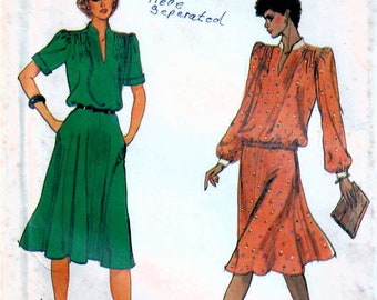 1980s New Look 6325 Vintage Sewing Pattern Jacket, Slim Skirt, Loose ...