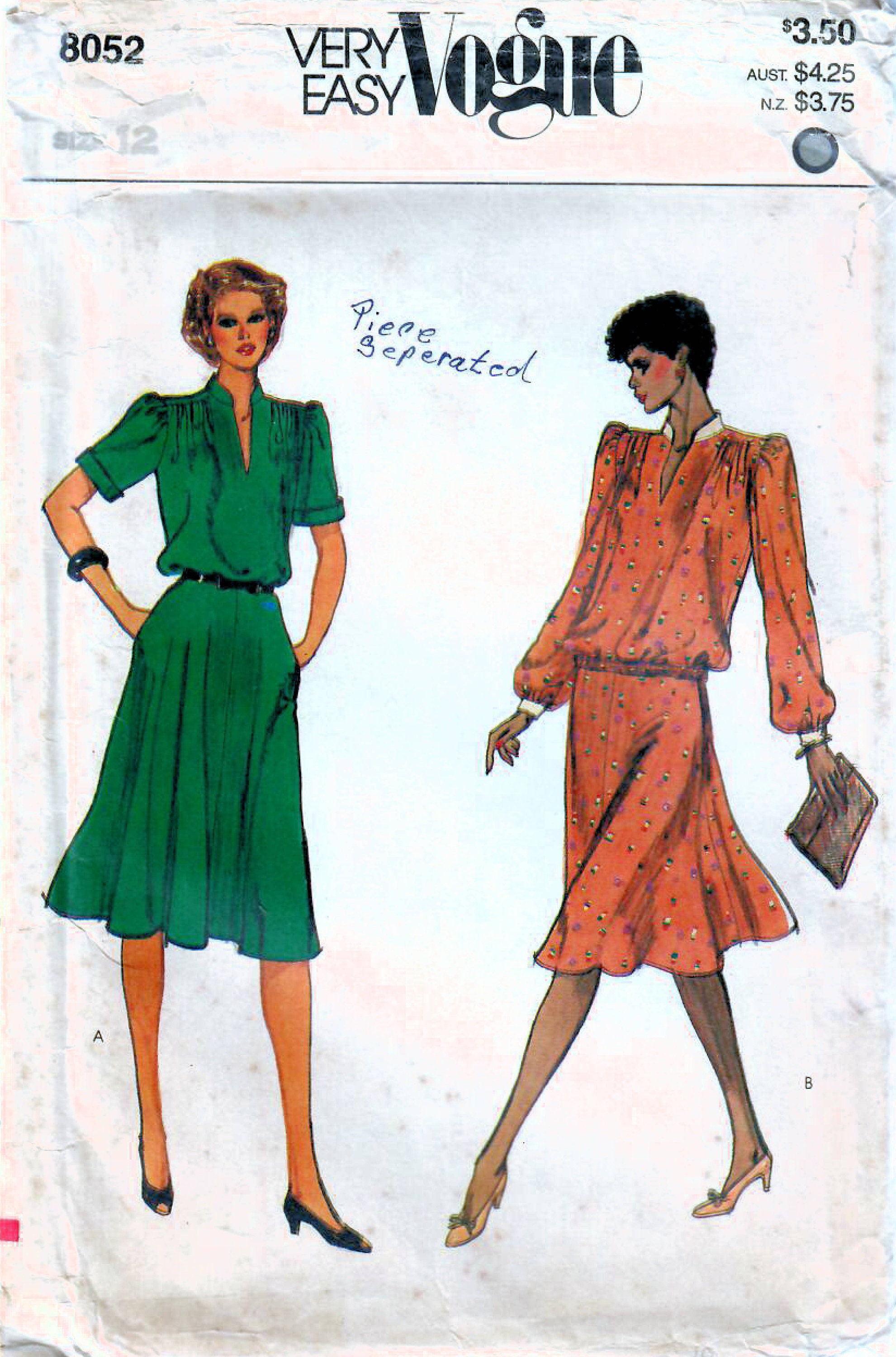 1980s Vogue 8052 UNCUT Vintage Sewing Pattern Misses Loose-fitting ...