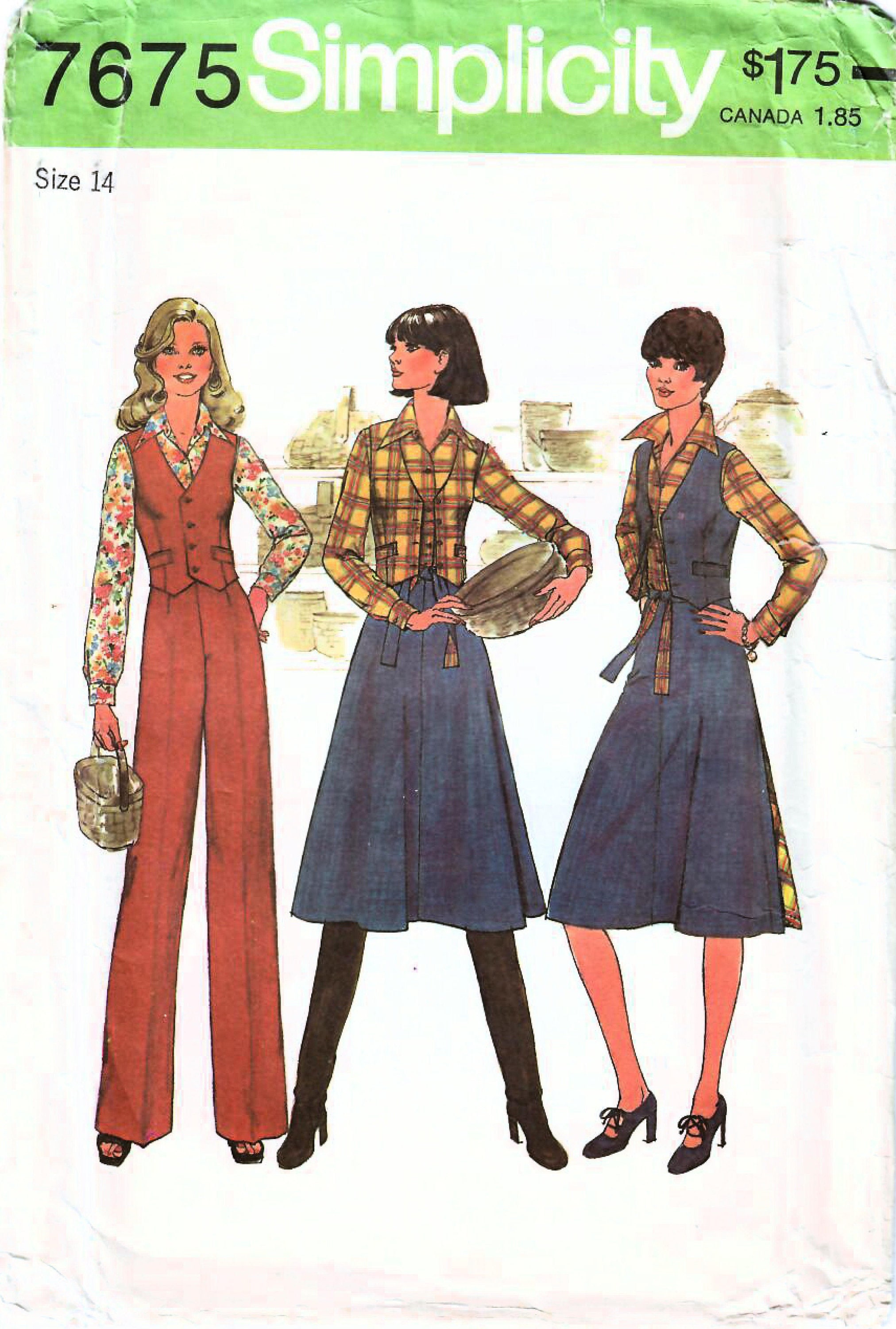1970s Simplicity 7675 Vintage Sewing Pattern Misses Shirt - Etsy