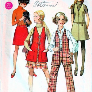1960s Simplicity 8360 Vintage Sewing Pattern Jumper, Vest, A-line Skirt ...