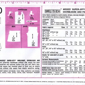 1970s Simplicity 8830 Vintage Sewing Pattern Misses Mini-skirt, Tunic ...