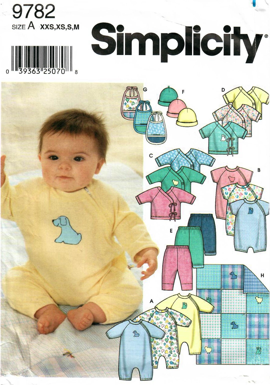2000s Simplicity 9782 Vintage Sewing Pattern Infant Layette, Baby ...