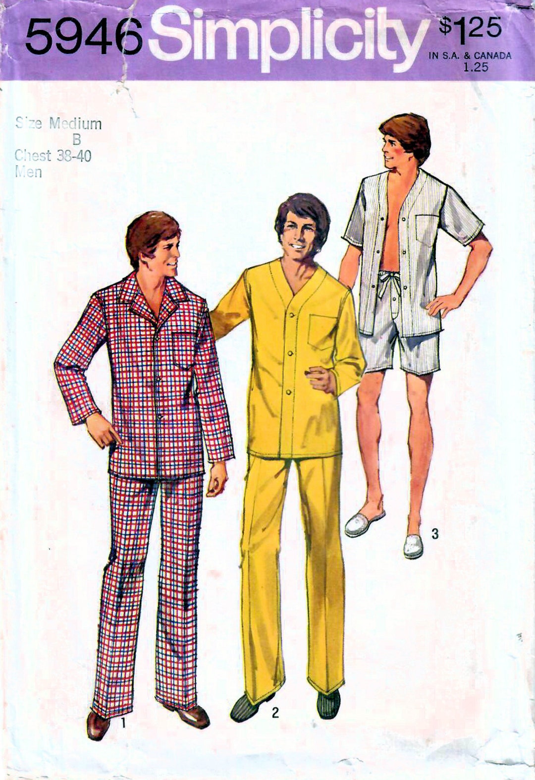 1970s Men's Pajamas Sewing Pattern: Simplicity 5946 - Size S, M, XL - Etsy