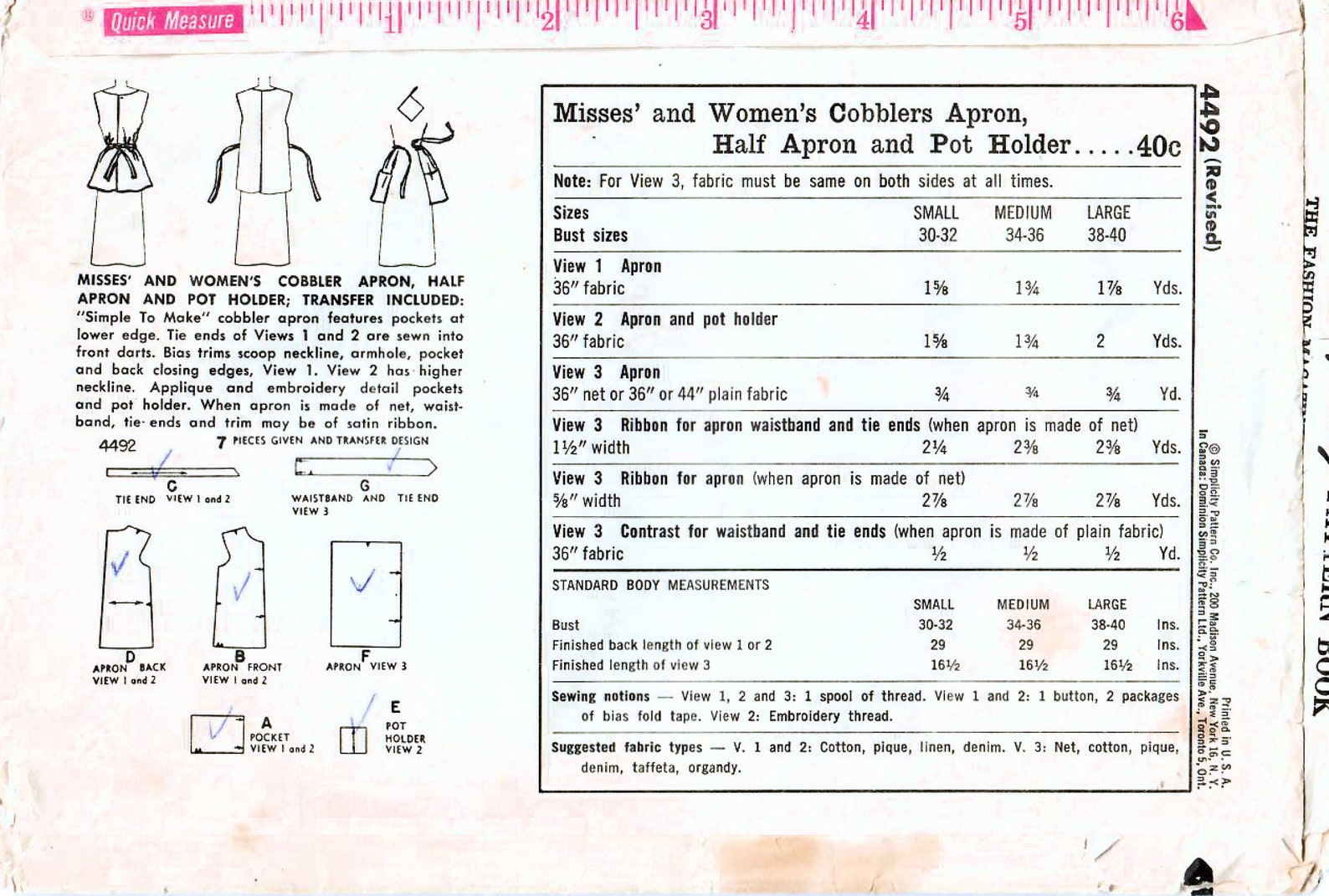 1950s Simplicity 4492 Vintage Sewing Pattern Misses Full and - Etsy