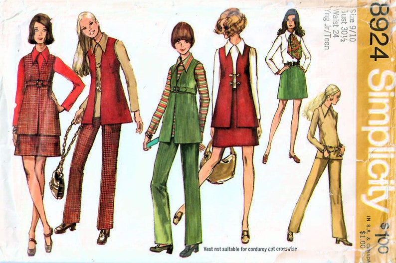 1970s Simplicity 8924 Vintage Sewing Pattern Blouse Mini - Etsy