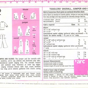 1970s Simplicity 5992 UNCUT Vintage Sewing Pattern Toddler Overalls ...