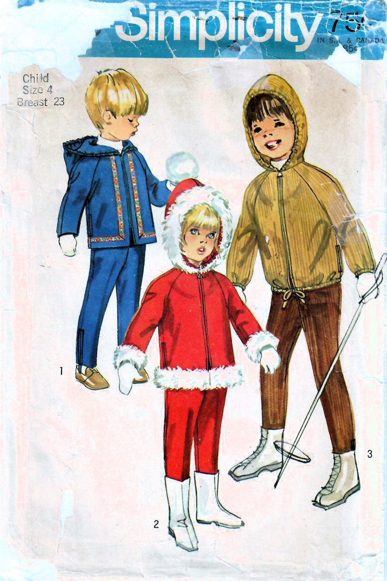 1960s Simplicity 8473 Vintage Sewing Pattern Child Snowpants - Etsy