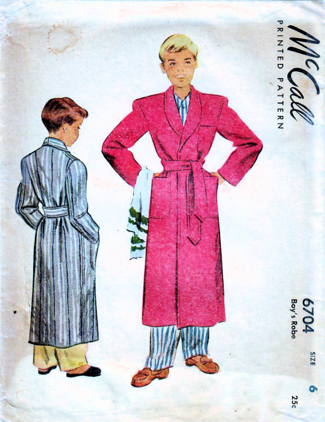 1940s Mccall 6704 Vintage Sewing Pattern Boys Wrap Robe Long - Etsy
