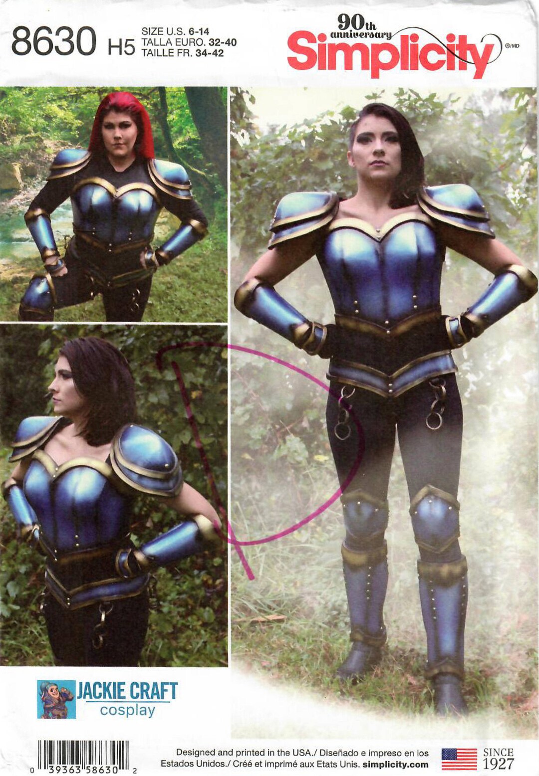 2010s Simplicity 8630 UNCUT Sewing Pattern Cosplay Costume Warrior ...