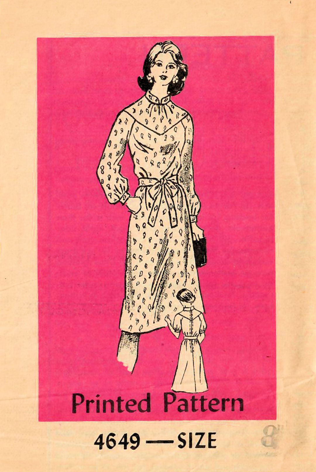 1980s Mail Order 4649 Vintage Sewing Pattern Misses Dress, One Piece ...