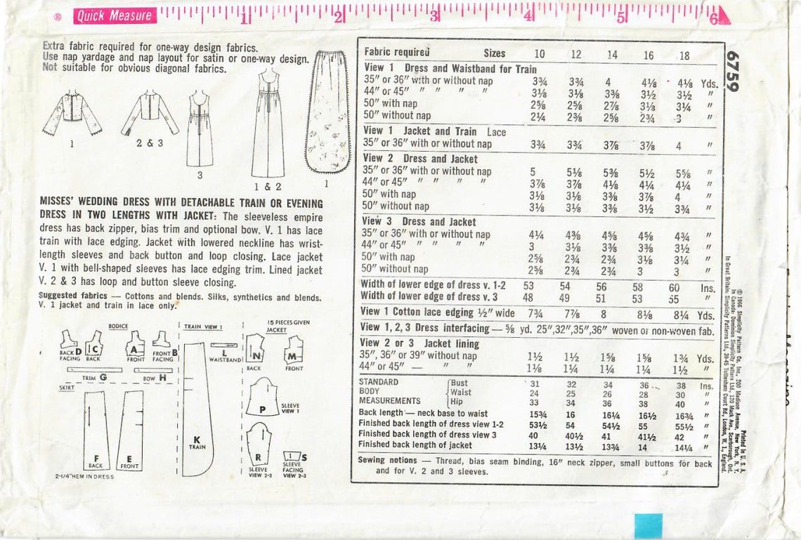 1960s Simplicity 6759 UNCUT Vintage Sewing Pattern Misses' - Etsy