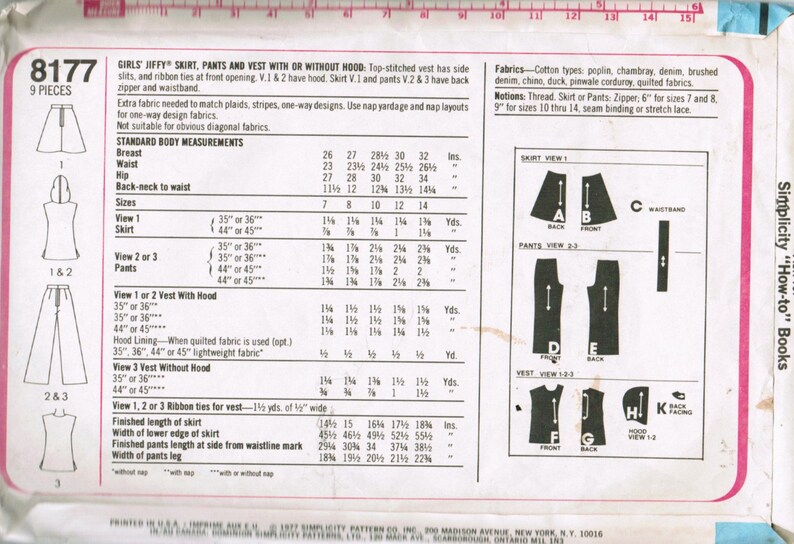 1970s Simplicity 8177 Vintage Sewing Pattern Girls' Skirt - Etsy Sweden
