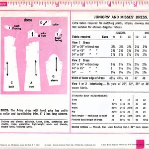 1960s Simplicity 7289 Vintage Sewing Pattern A-line Dress, Yoked Dress ...