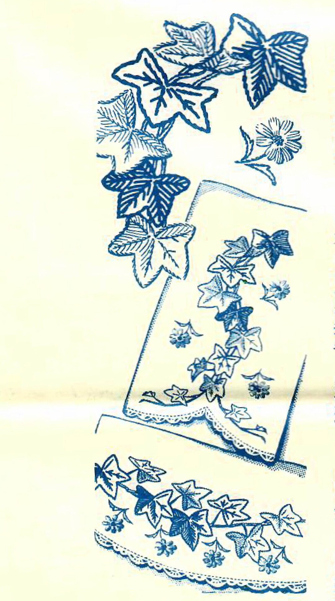 1950s Mail Order 886 UNCUT Vintage Transfer Pattern Ivy Motif Floral ...