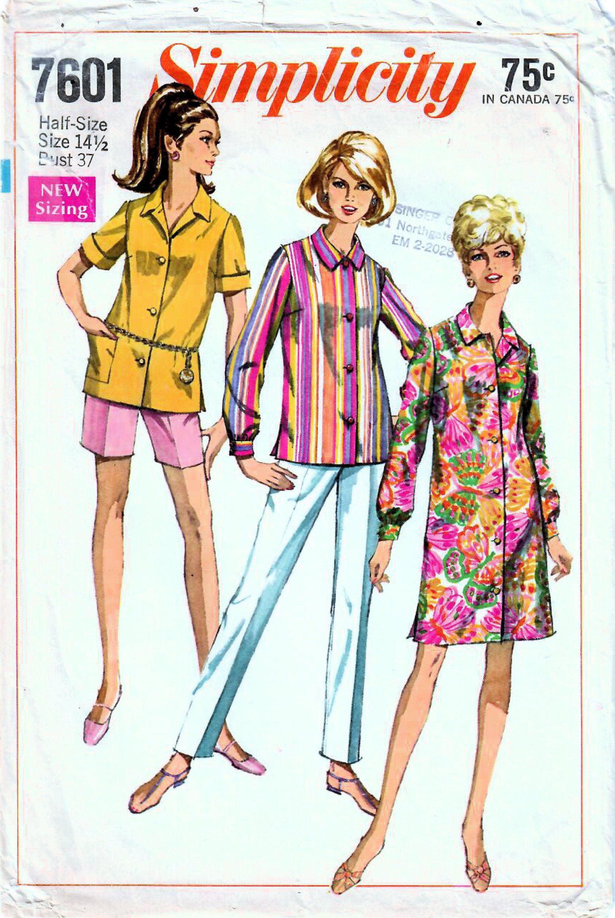 1960s Simplicity 7601 Vintage Sewing Pattern Misses Half-Size | Etsy