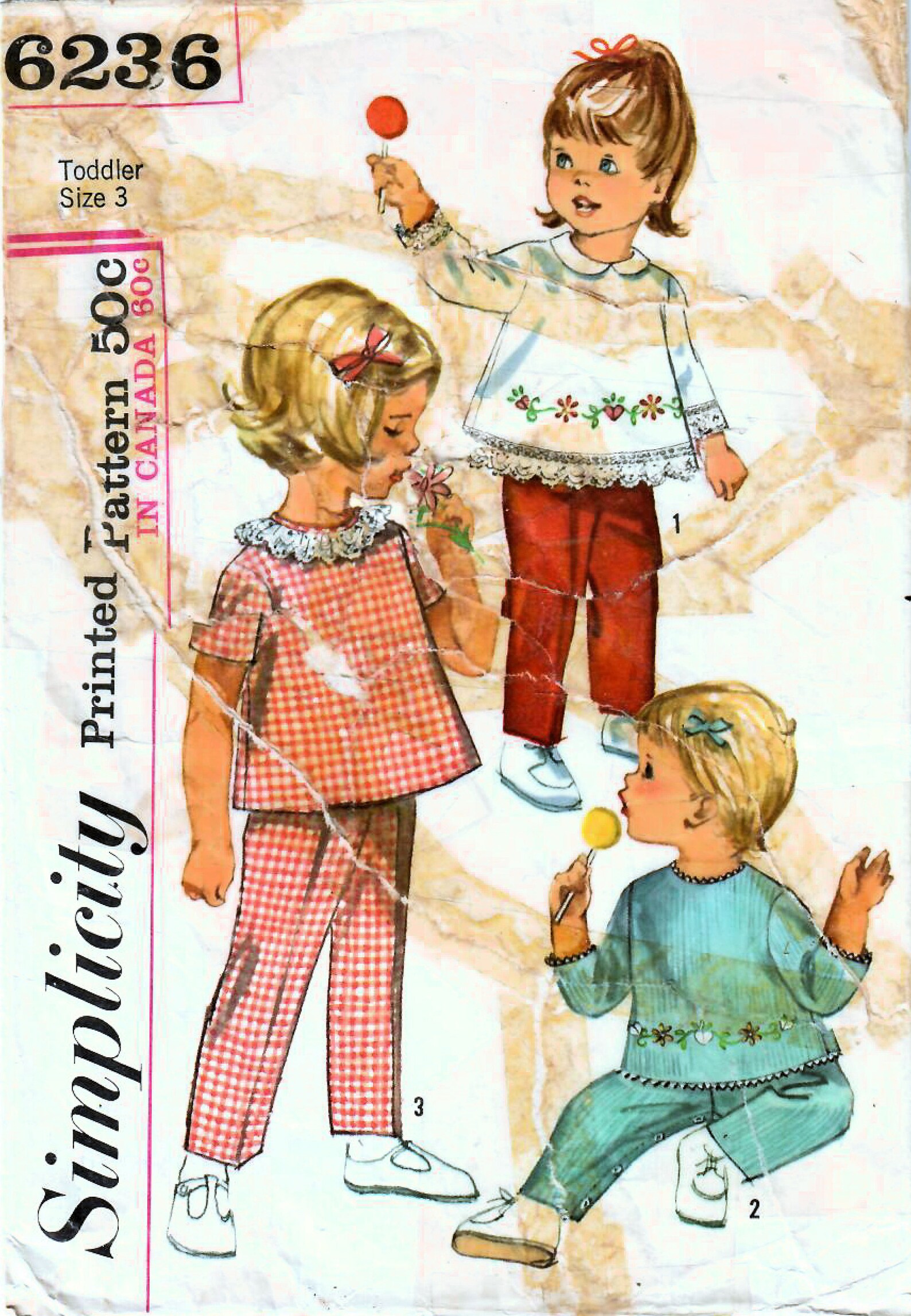 1960s Simplicity 6236 Vintage Sewing Pattern Toddler Top - Etsy