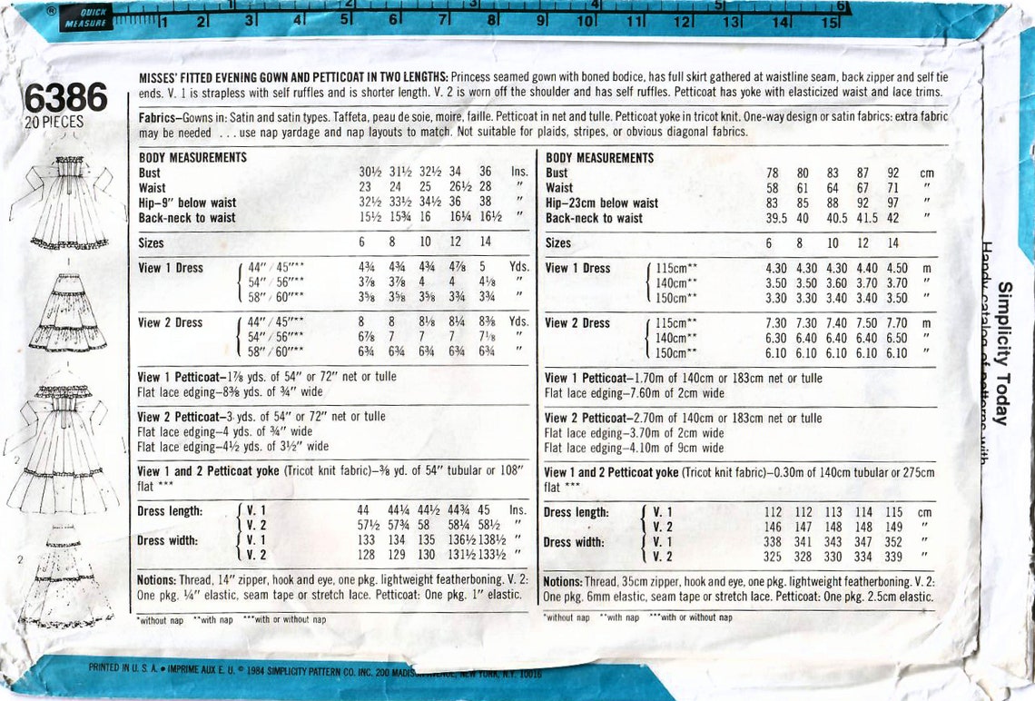 1980s Simplicity 6386 UNCUT Vintage Sewing Pattern Misses - Etsy