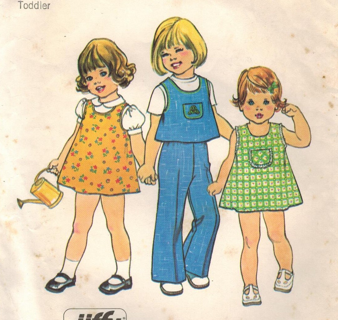 1970s Simplicity 7364 UNCUT Vintage Sewing Pattern Toddler's A-line ...