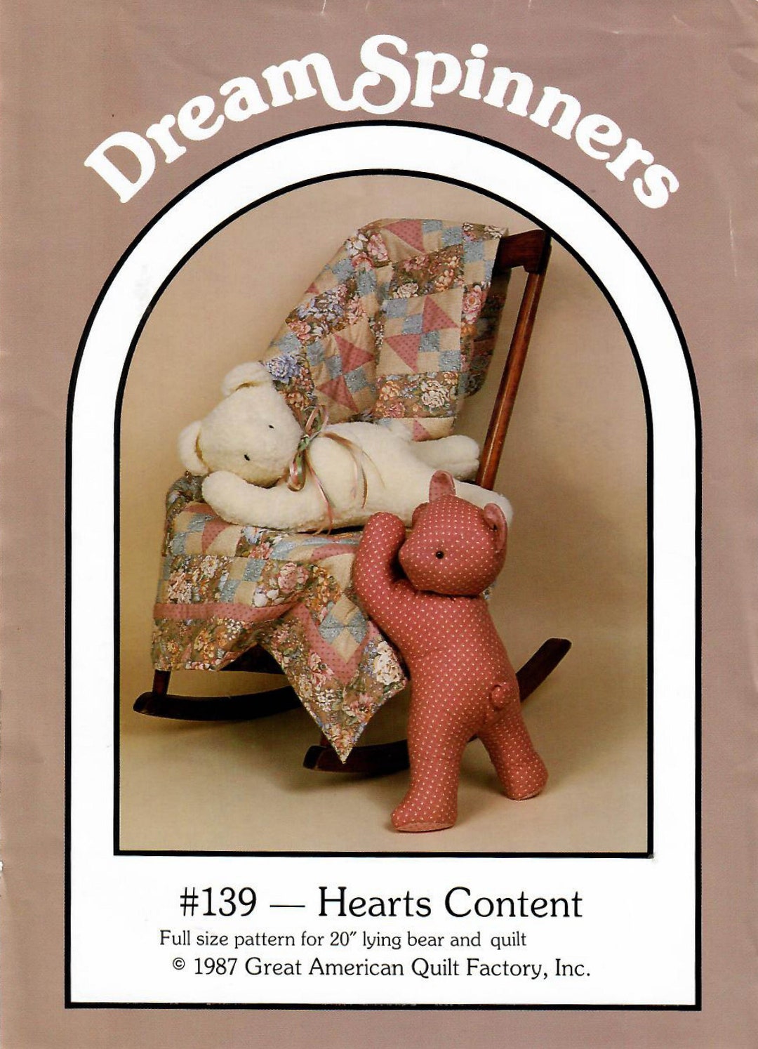 1980s Dream Spinners 139 UNCUT Vintage Craft Pattern Soft Stuffed Bear ...