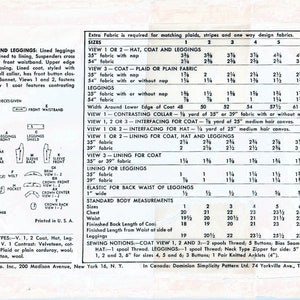 1950s Simplicity 4454 Vintage Sewing Pattern Girls Coat, Tailored Coat ...