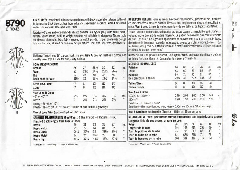 1990s Simplicity 8790 UNCUT Vintage Sewing Pattern Jessica - Etsy