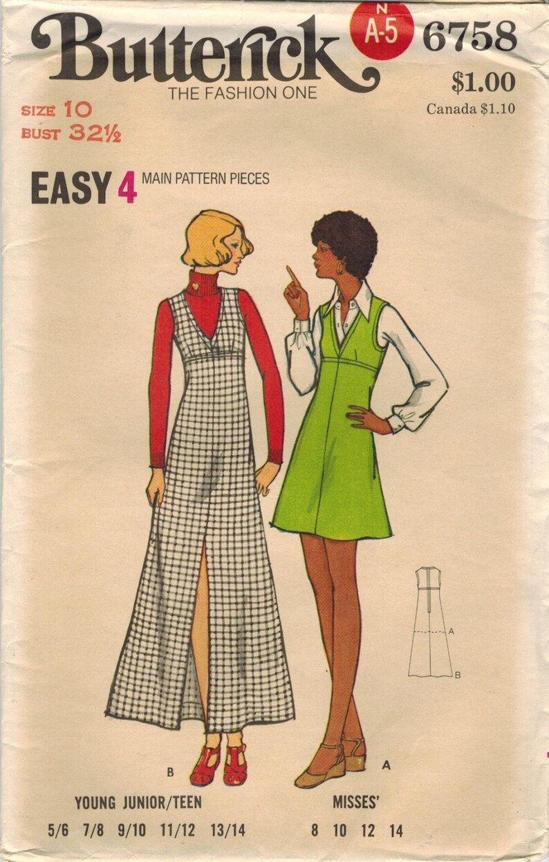 1970s Butterick 6758 UNCUT Vintage Sewing Pattern Misses - Etsy