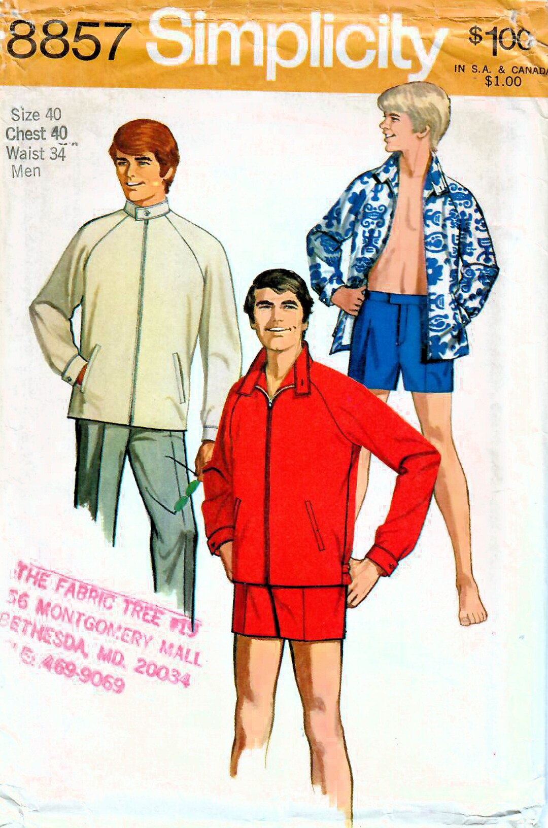 1970s Simplicity 8857 Vintage Sewing Pattern Casual Jacket, Windbreaker ...