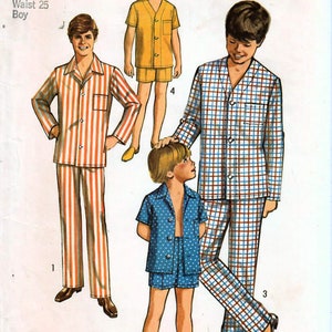 1970s Simplicty 8860 Vintage Sewing Pattern Boys Two Piece Pajamas ...