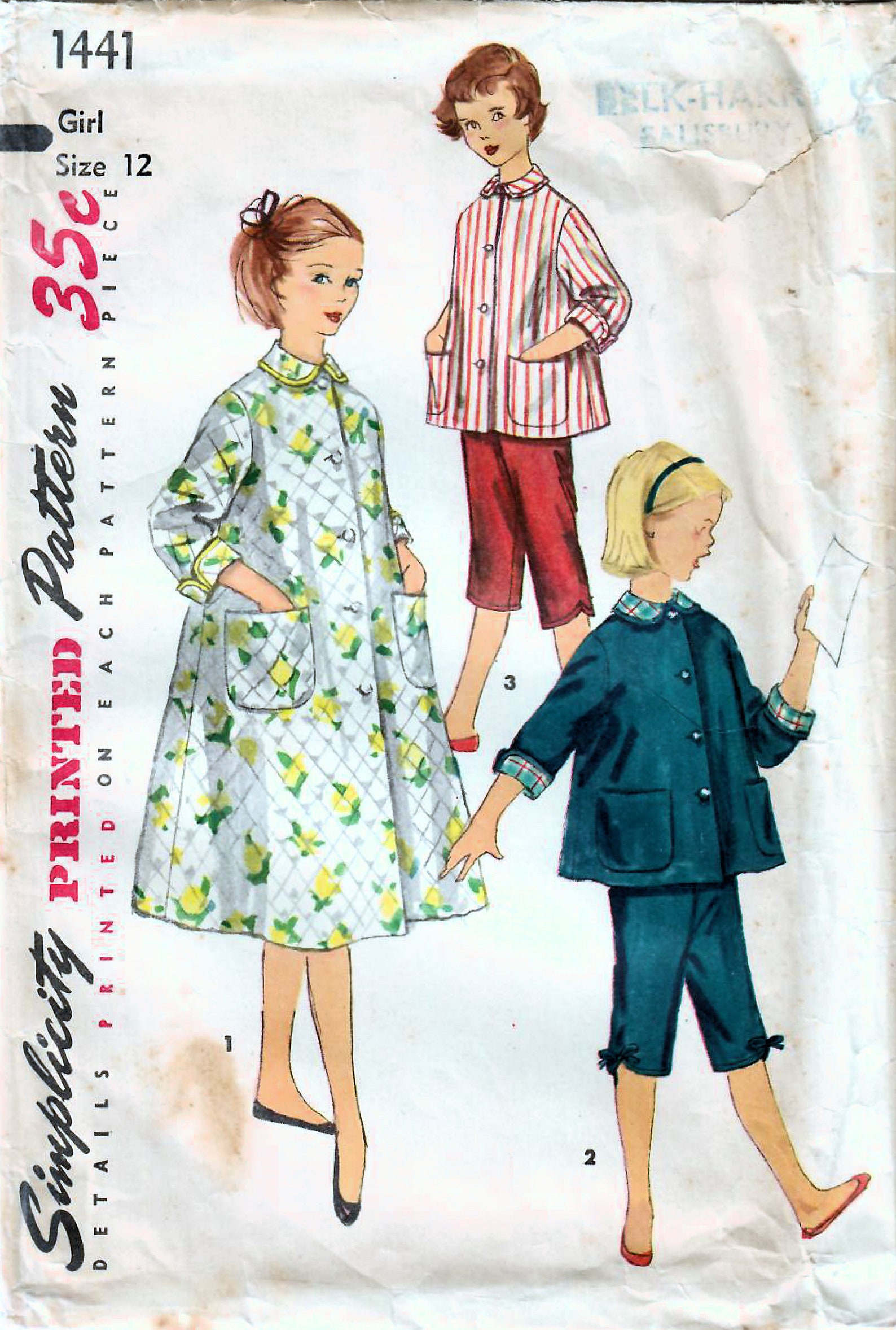 1950s Simplicity 1441 Vintage Sewing Pattern Girls Robe - Etsy
