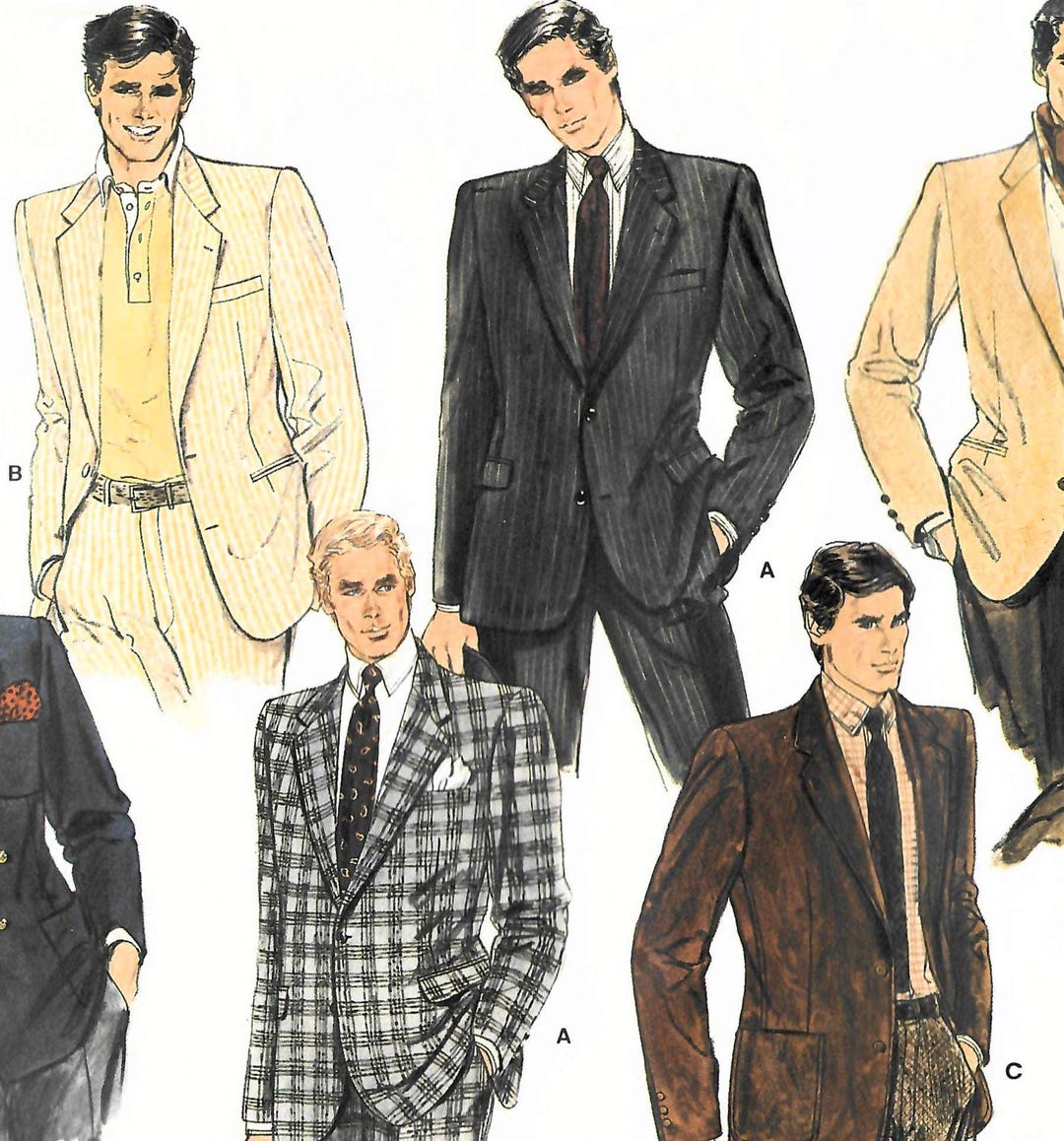 1980s Tailored Jacket Sewing Pattern: Vogue 1269 Men Size 46 UNCUT - Etsy