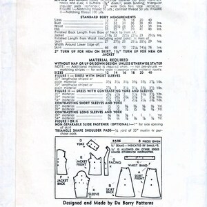 1940s Du Barry 5586 Vintage Sewing Pattern Misses Two-piece Dress ...