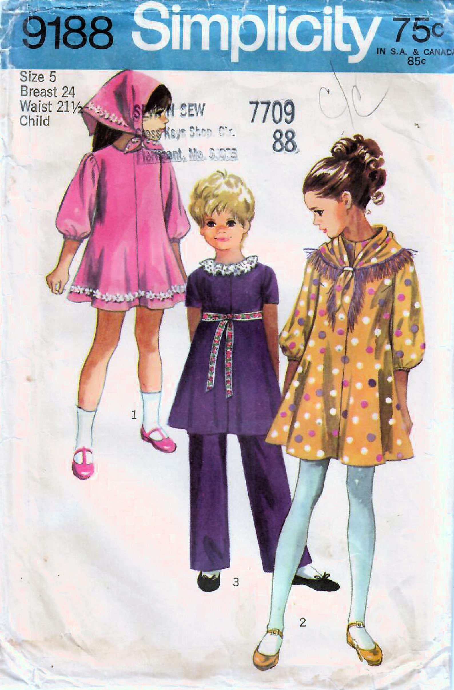 1970s Simplicity 9188 Vintage Sewing Pattern Girls Flared - Etsy