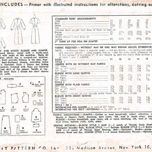 1940s Simplicity 2950 Vintage Sewing Pattern Midi Jumper, Blouse Junior ...