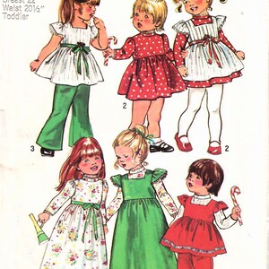 1970s Simplicity 5993 Vintage Sewing Pattern Toddler Full Skirt Dress ...