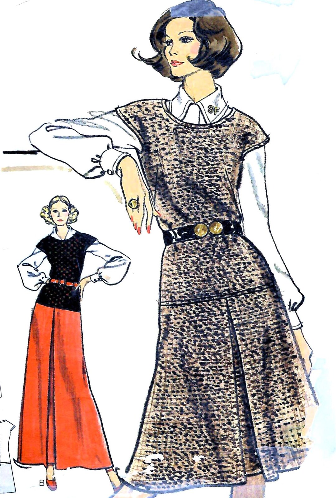 1970s A-line Jumper Sewing Pattern: Vogue 8377 Misses Size 12 Bust 34 ...