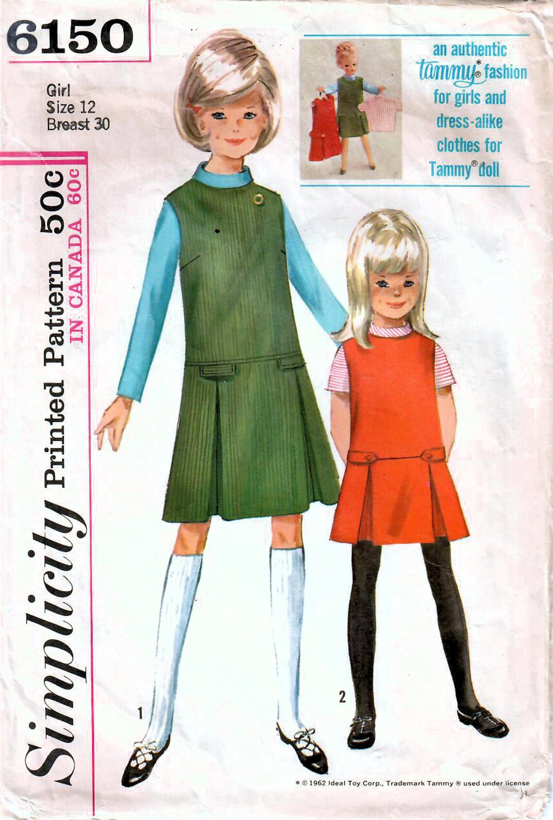 1960s Simplicity 6150 Vintage Sewing Pattern Girls Drop Waist - Etsy