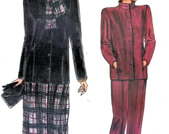 1980s New Look 6325 Vintage Sewing Pattern Jacket, Slim Skirt, Loose ...